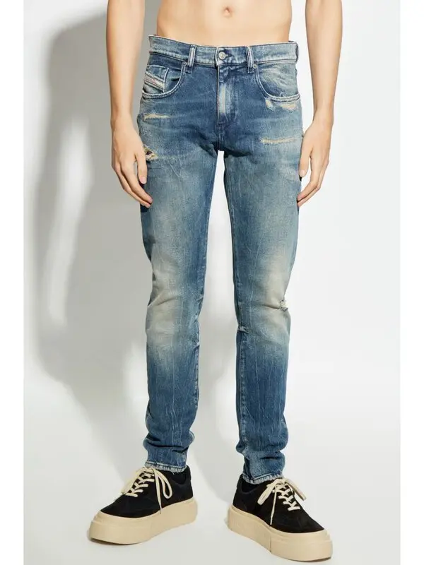 DIESEL® Ripped Straight Leg Jeans