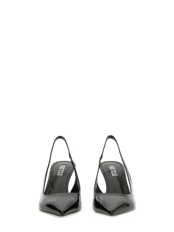 Paris Texas Pointed Toe Slingback High Heel Pumps - Black