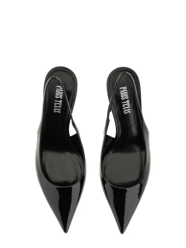 Paris Texas Pointed Toe Slingback High Heel Pumps - Black