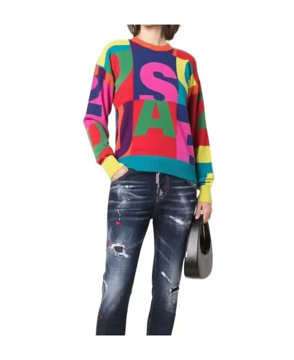 Dsquared2 Logo Intarsia Knitted Jumper