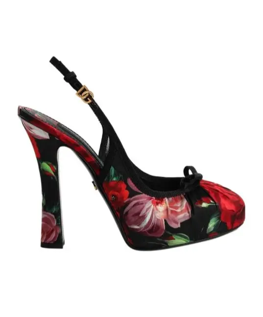 Dolce & Gabbana Floral Print Slingback Heels