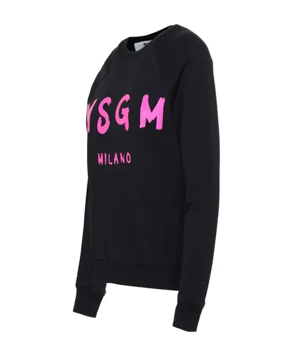 MSGM Logo Cotton Sweatshirt - Black