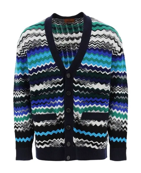 Missoni Zig-zag Knitted Button-up Cardigan