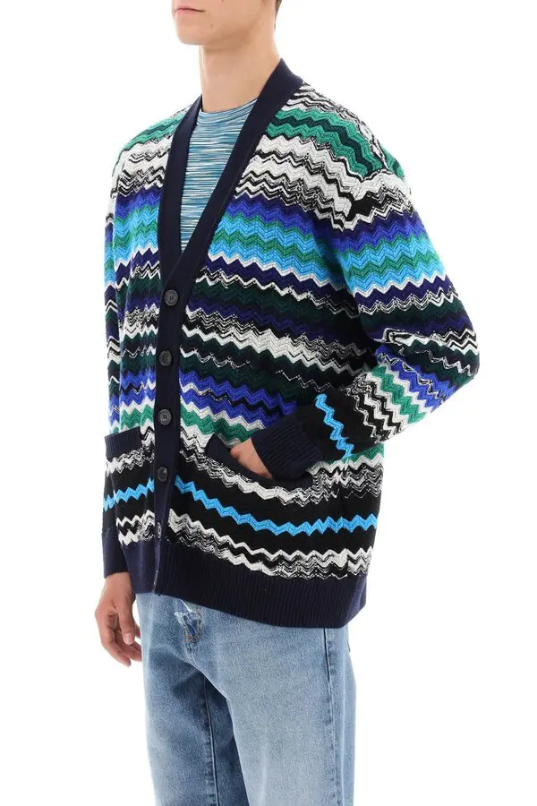 Missoni Zig-zag Knitted Button-up Cardigan
