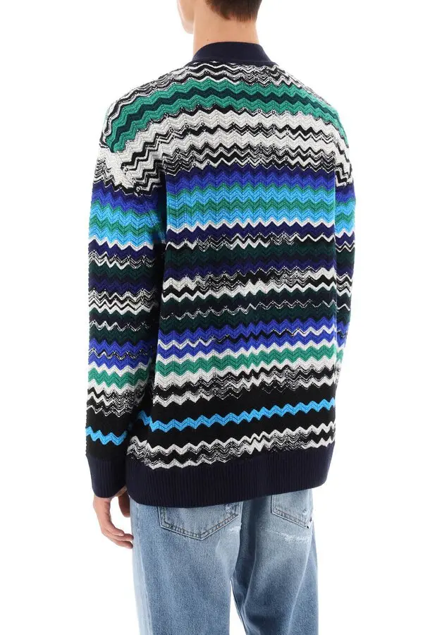 Missoni Zig-zag Knitted Button-up Cardigan