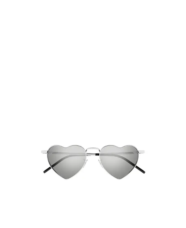 Saint Laurent Loulou Heart Frame Sunglasses - Gray
