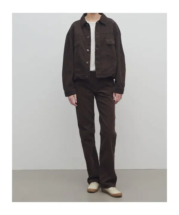 THE ROW Fine Ribbed Trousers - Deep Coffee