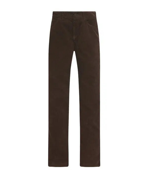 THE ROW Fine Ribbed Trousers - Deep Coffee