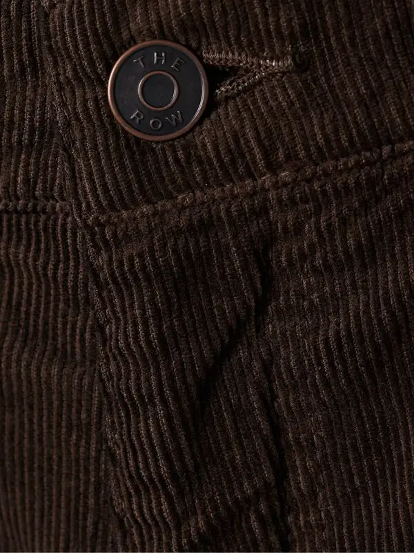 THE ROW Fine Ribbed Trousers - Deep Coffee