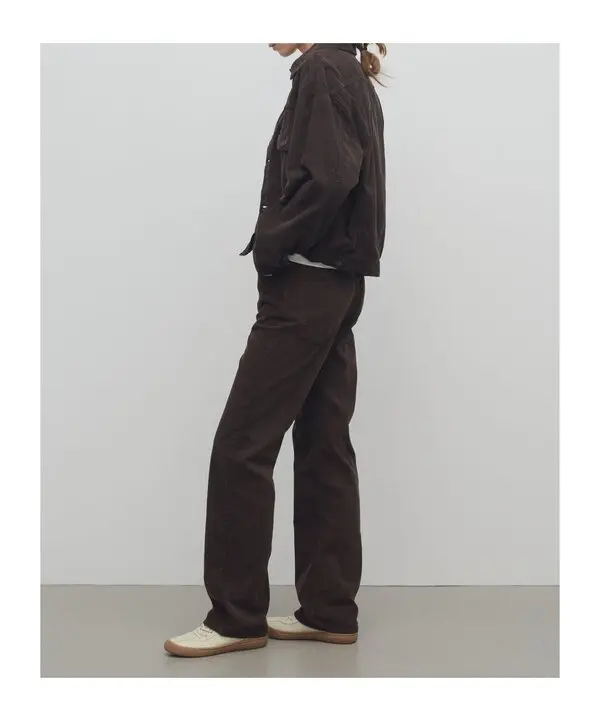 THE ROW Fine Ribbed Trousers - Deep Coffee