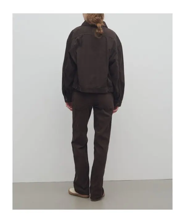 THE ROW Fine Ribbed Trousers - Deep Coffee