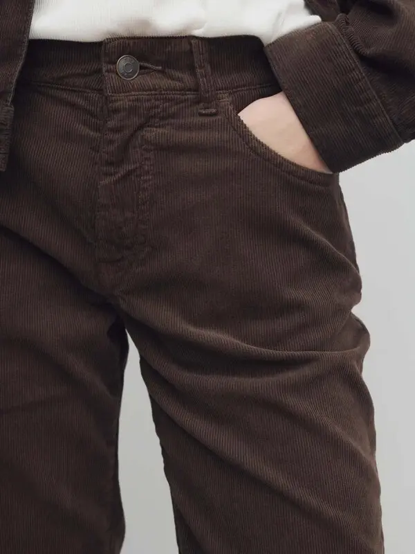THE ROW Fine Ribbed Trousers - Deep Coffee