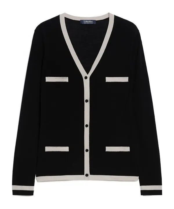 Max Mara V-neck Buttoned Cardigan With Contrasting Edges