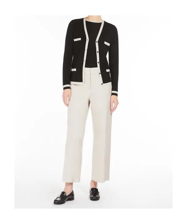 Max Mara V-neck Buttoned Cardigan With Contrasting Edges