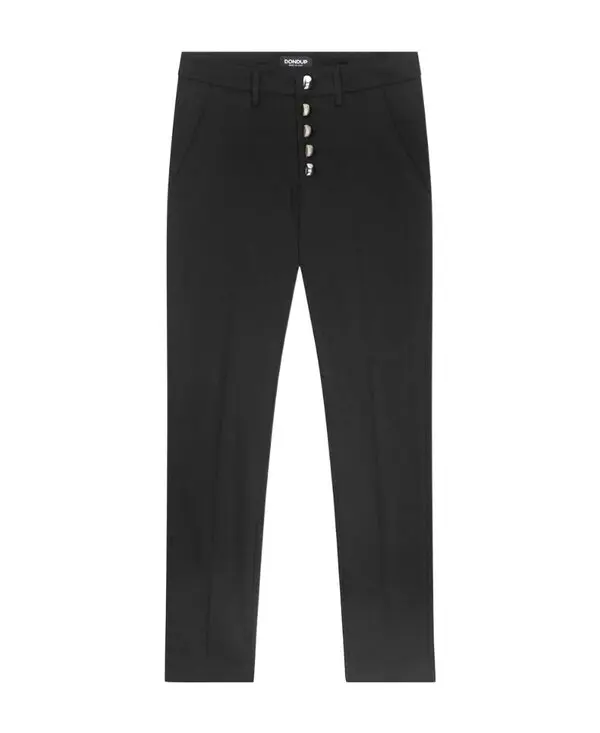 DONDUP Side Pocket Button Casual Pants - Black