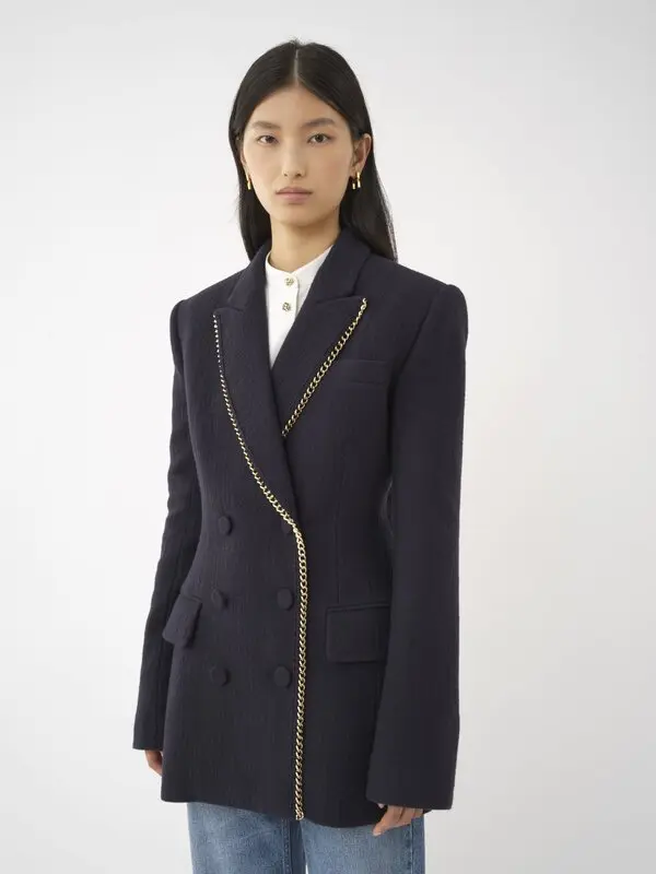 Chloé Chain-embellished Double-breasted Jacket