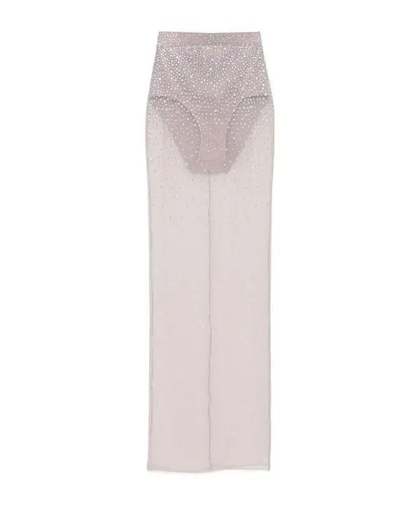 Alex Perry Crystal Embellished Mesh Maxi Skirt