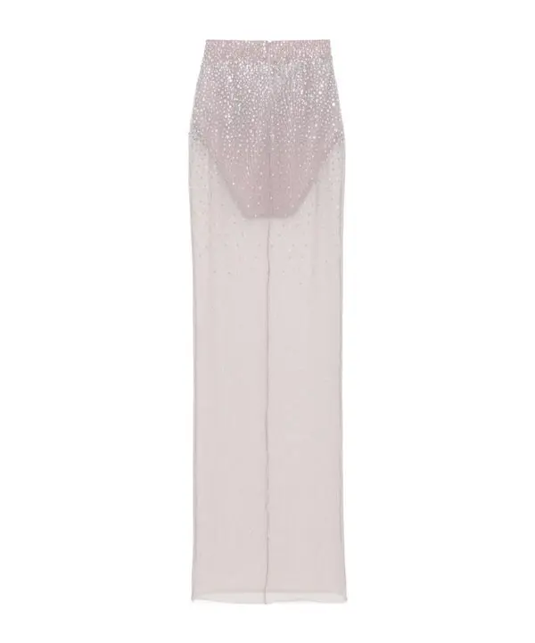 Alex Perry Crystal Embellished Mesh Maxi Skirt