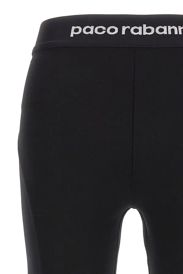 Rabanne Logo Detailed High Waisted Leggings