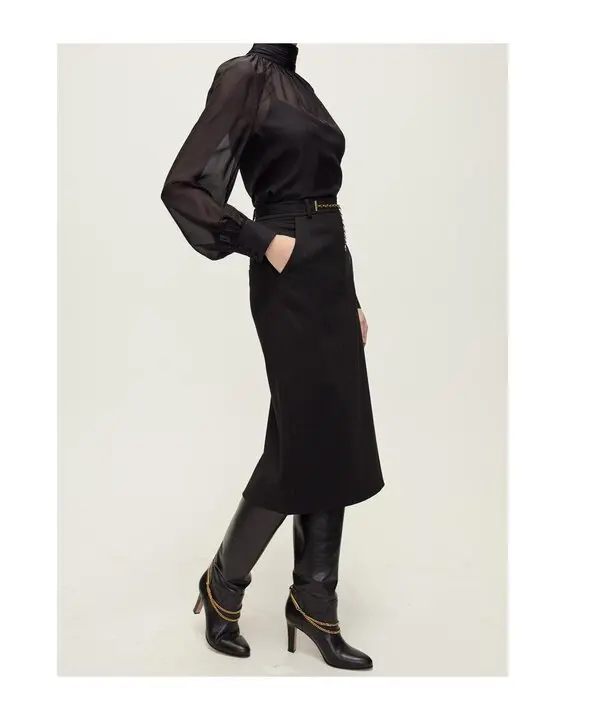 Veronica Beard High Collar Pleated Organza Shirt