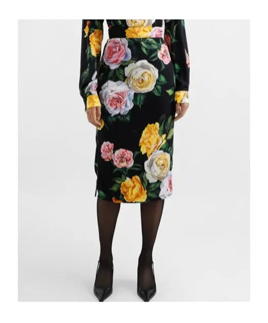Dolce & Gabbana Floral Printed Midi Skirt - Multi-color