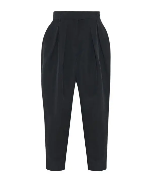 THE ROW Pleated Tapered Leg Silk Trousers