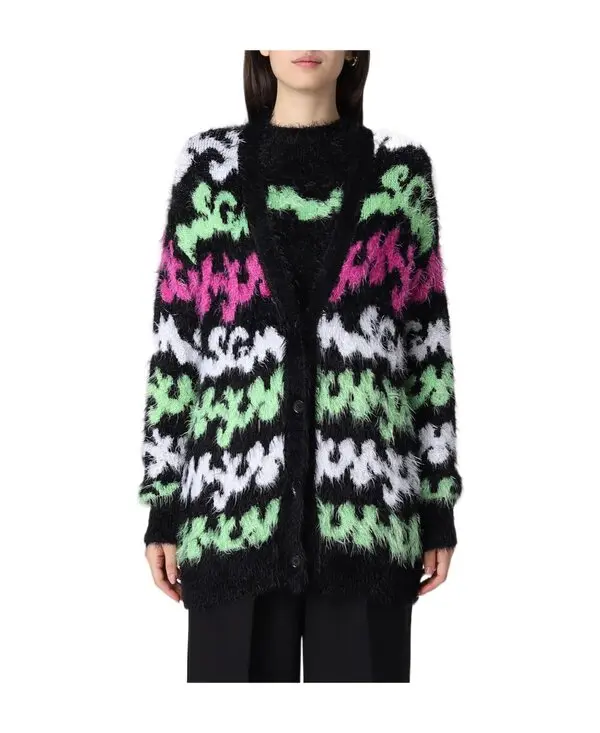 MSGM All-over Logo Embroidered Cardigan