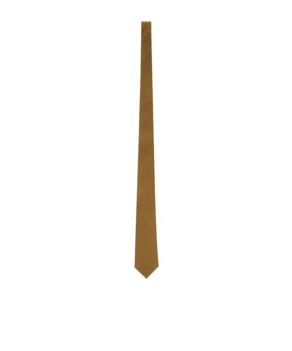 Saint Laurent Logo Patch Tie - Brown