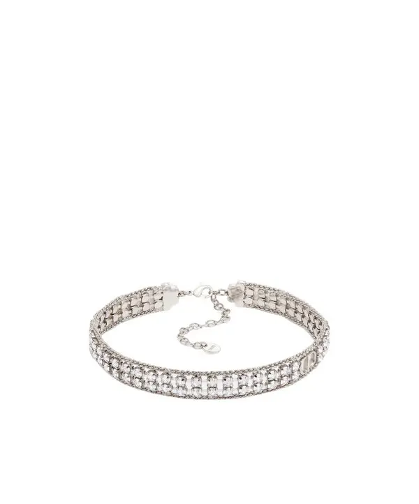 Dior Sparkle Choker With Cd Signature - White