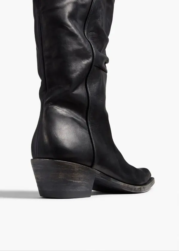 Khaite 45mm Leather Pointed-toe Boots - Black