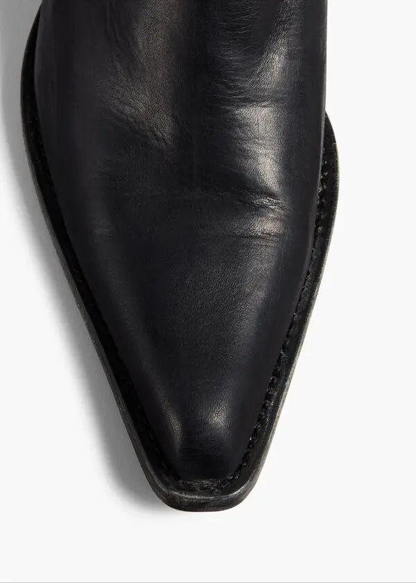 Khaite 45mm Leather Pointed-toe Boots - Black