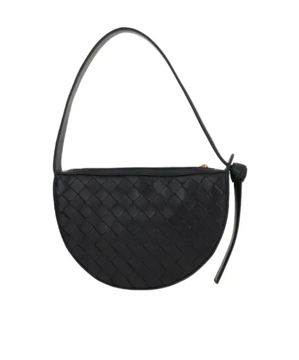 Bottega Veneta Intrecciato Shoulder Bag - Black