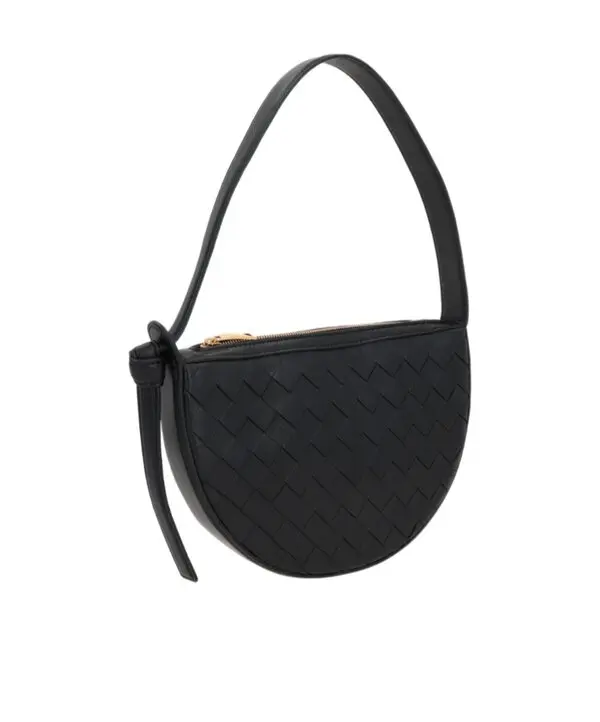 Bottega Veneta Intrecciato Shoulder Bag - Black