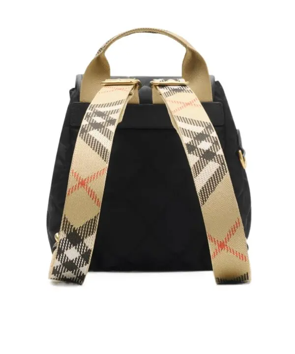 Burberry Quilted Horseshoe Drawstring Backpack - Black
