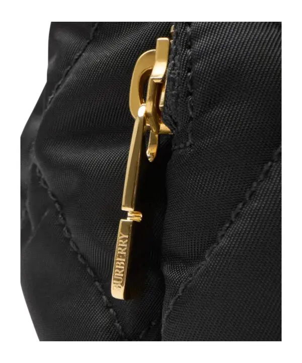 Burberry Quilted Horseshoe Drawstring Backpack - Black