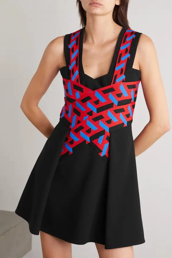 Versace La Greca Sleeveless Mini Dress