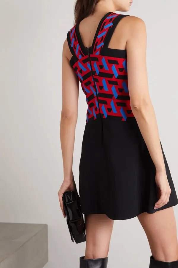 Versace La Greca Sleeveless Mini Dress