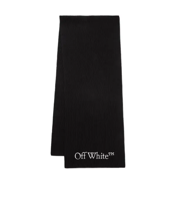 Off-White Bookish Logo Embroidered Scarf - Black