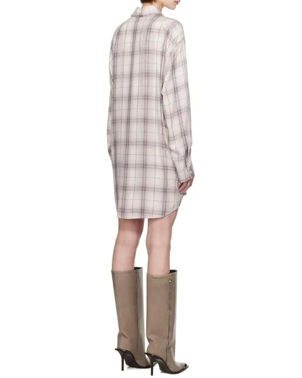 DIESEL® Checked Shirt Dress - White