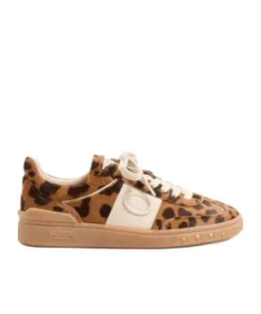 Valentino Garavani Upvillage Leopard Print Lace-up Sneakers - Brown