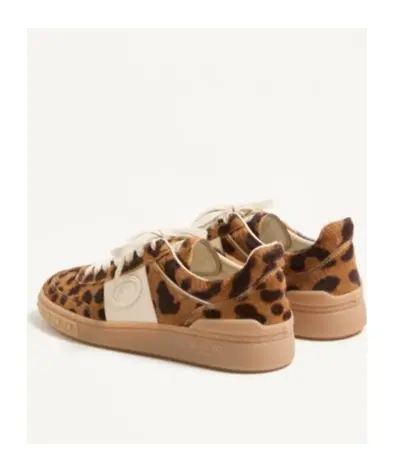 Valentino Garavani Upvillage Leopard Print Lace-up Sneakers - Brown