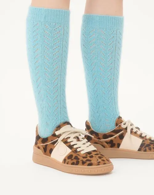 Valentino Garavani Upvillage Leopard Print Lace-up Sneakers - Brown