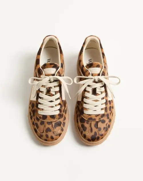 Valentino Garavani Upvillage Leopard Print Lace-up Sneakers - Brown