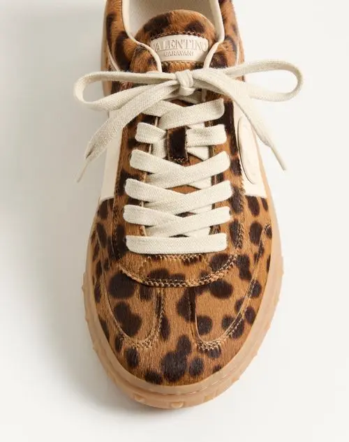 Valentino Garavani Upvillage Leopard Print Lace-up Sneakers - Brown