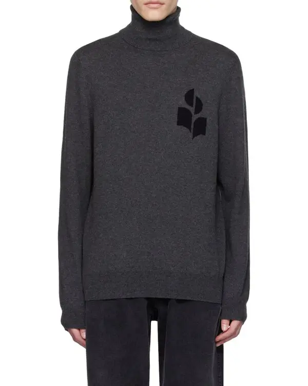 Isabel Marant Étoile Logo Intarsia-knitted High-neck Jumper - Black