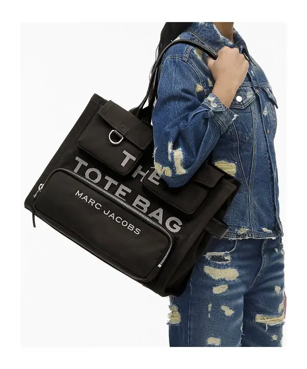 Marc Jacobs The Cargo Logo Printed Large Tote Bag - Black