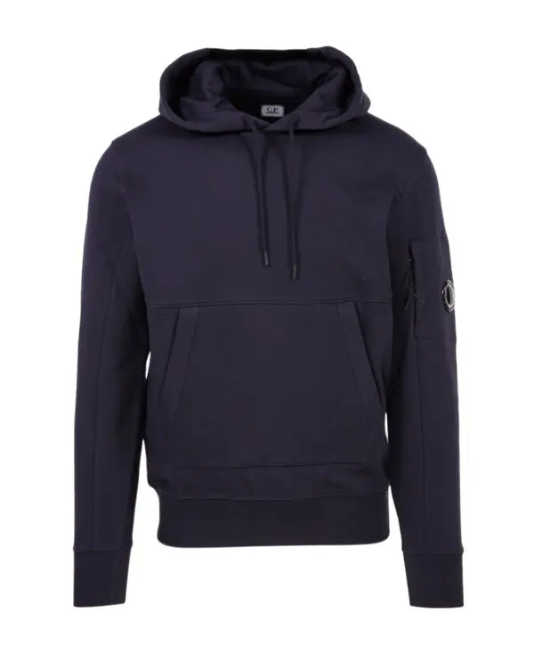 C.P. COMPANY Logo Plaque Drawstring Hoodie - Black