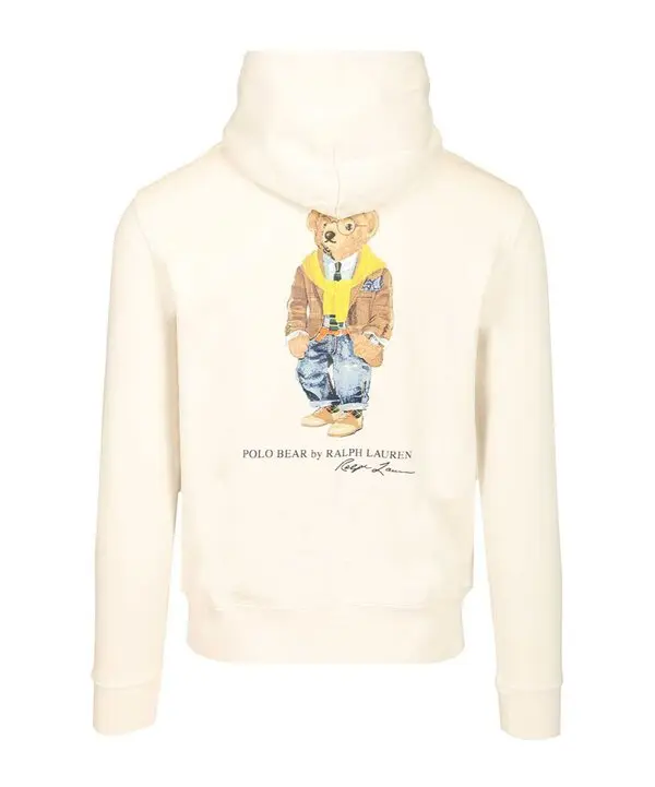 Polo Ralph Lauren Hoodie With Embroidered Logo And Polo Bear Print - White