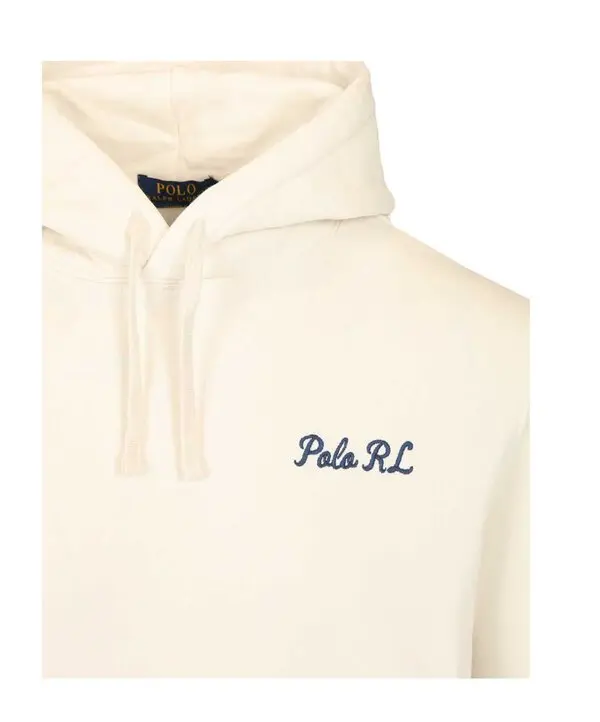 Polo Ralph Lauren Hoodie With Embroidered Logo And Polo Bear Print - White
