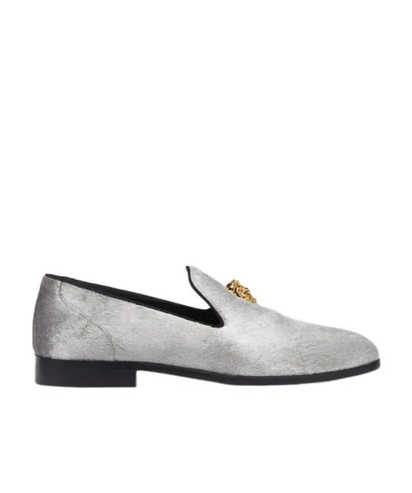 Versace Medusa-head Slip-on Loafers - Gray